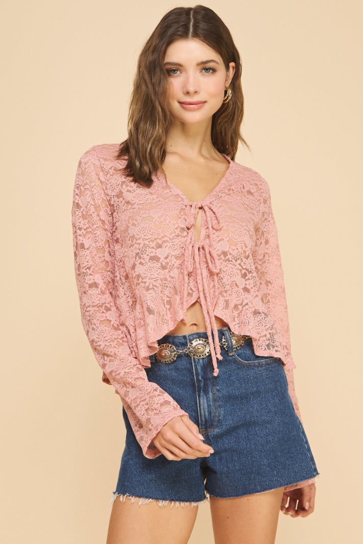 Grazia Front Tie Lace Top